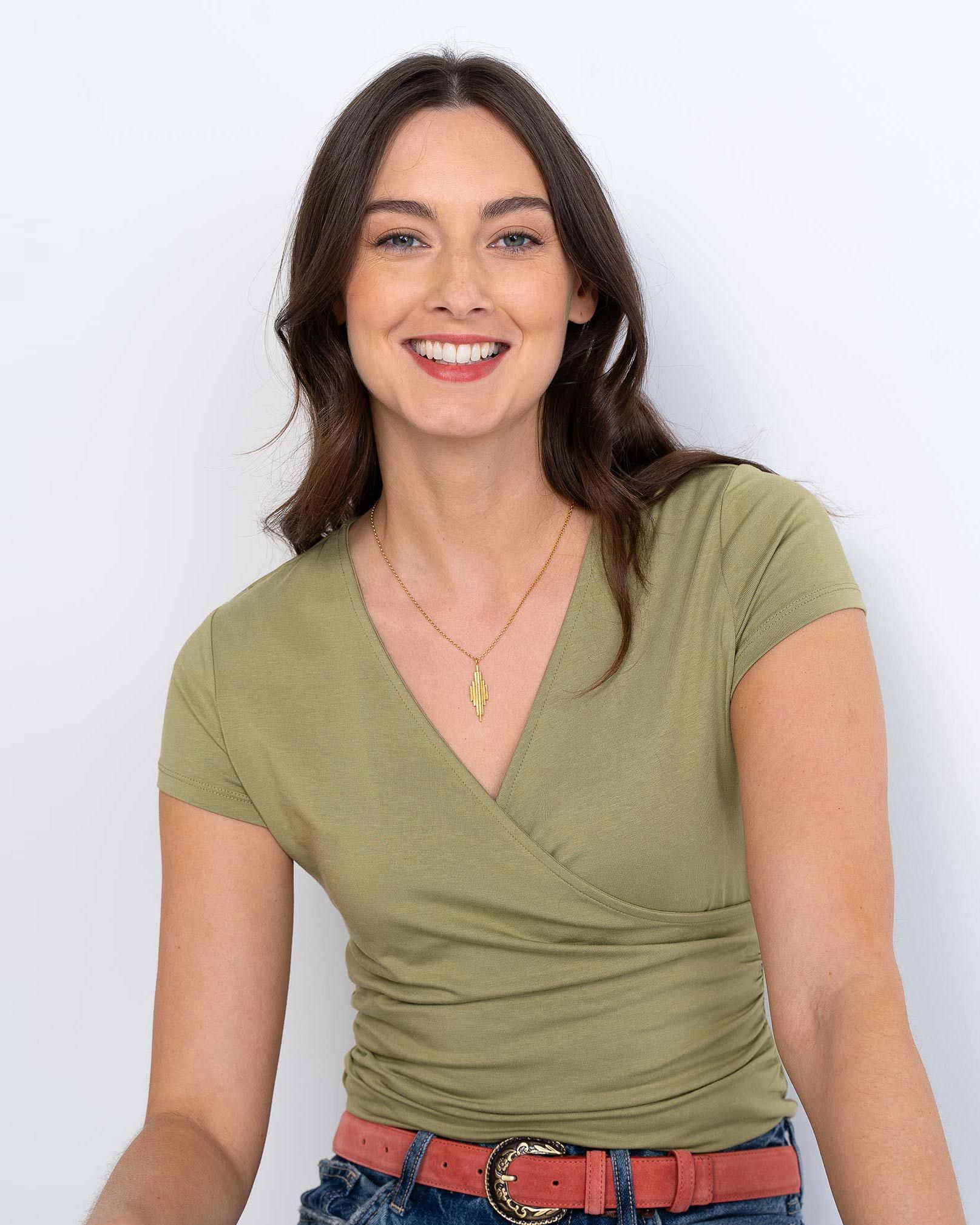 Faux Wrap Cap Sleeve