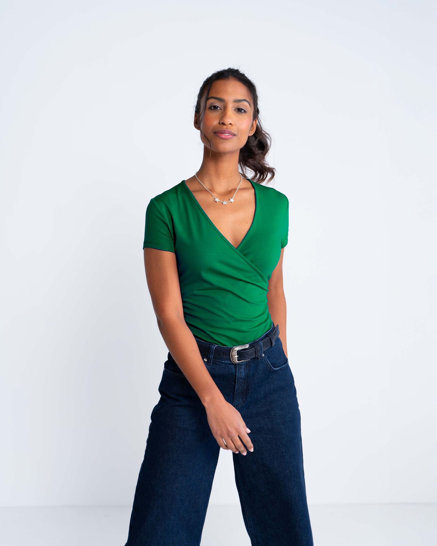 Faux Wrap Cap Sleeve