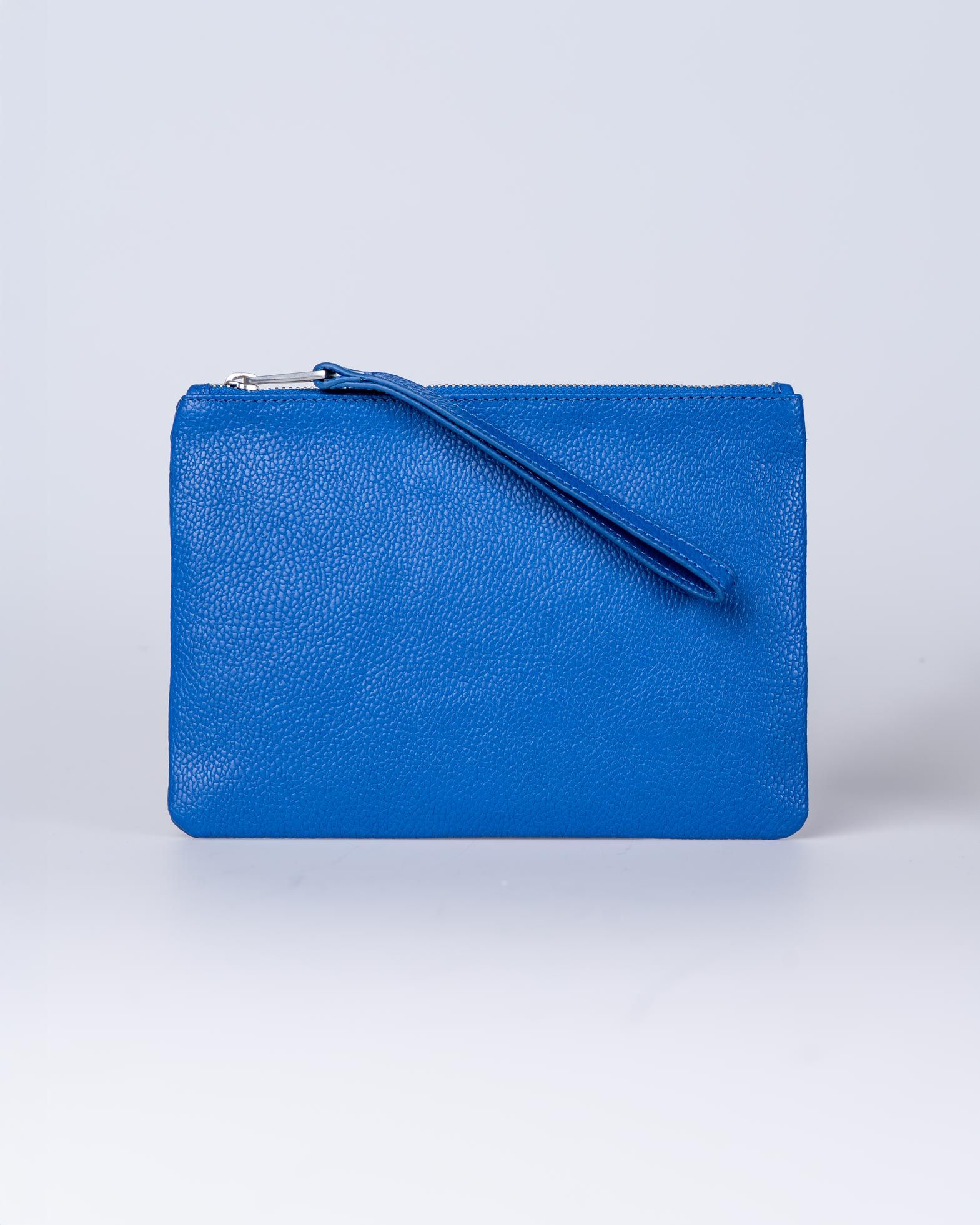 Leather Zip Top Large Pouch