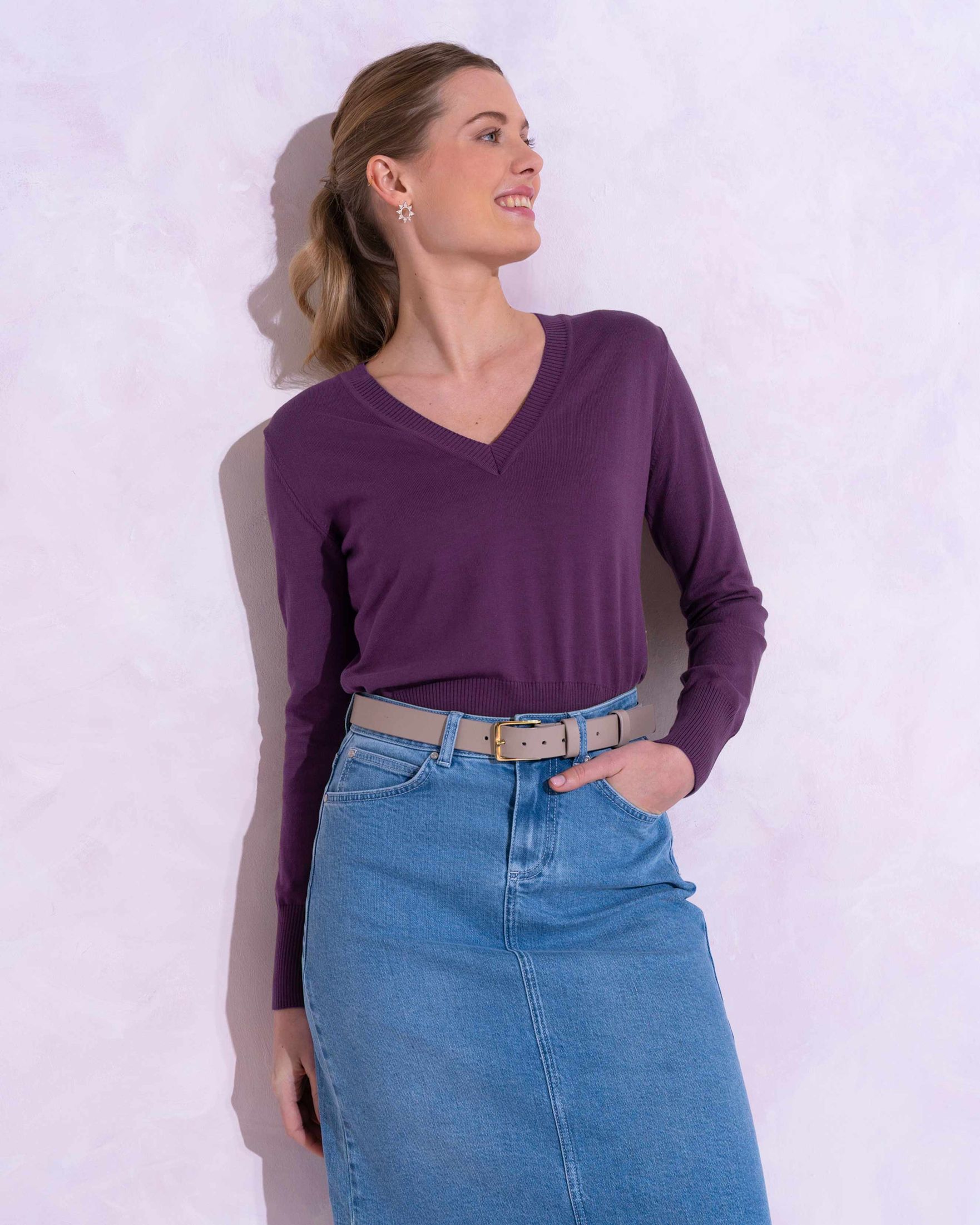 Cleo Organic V Neck Sweater