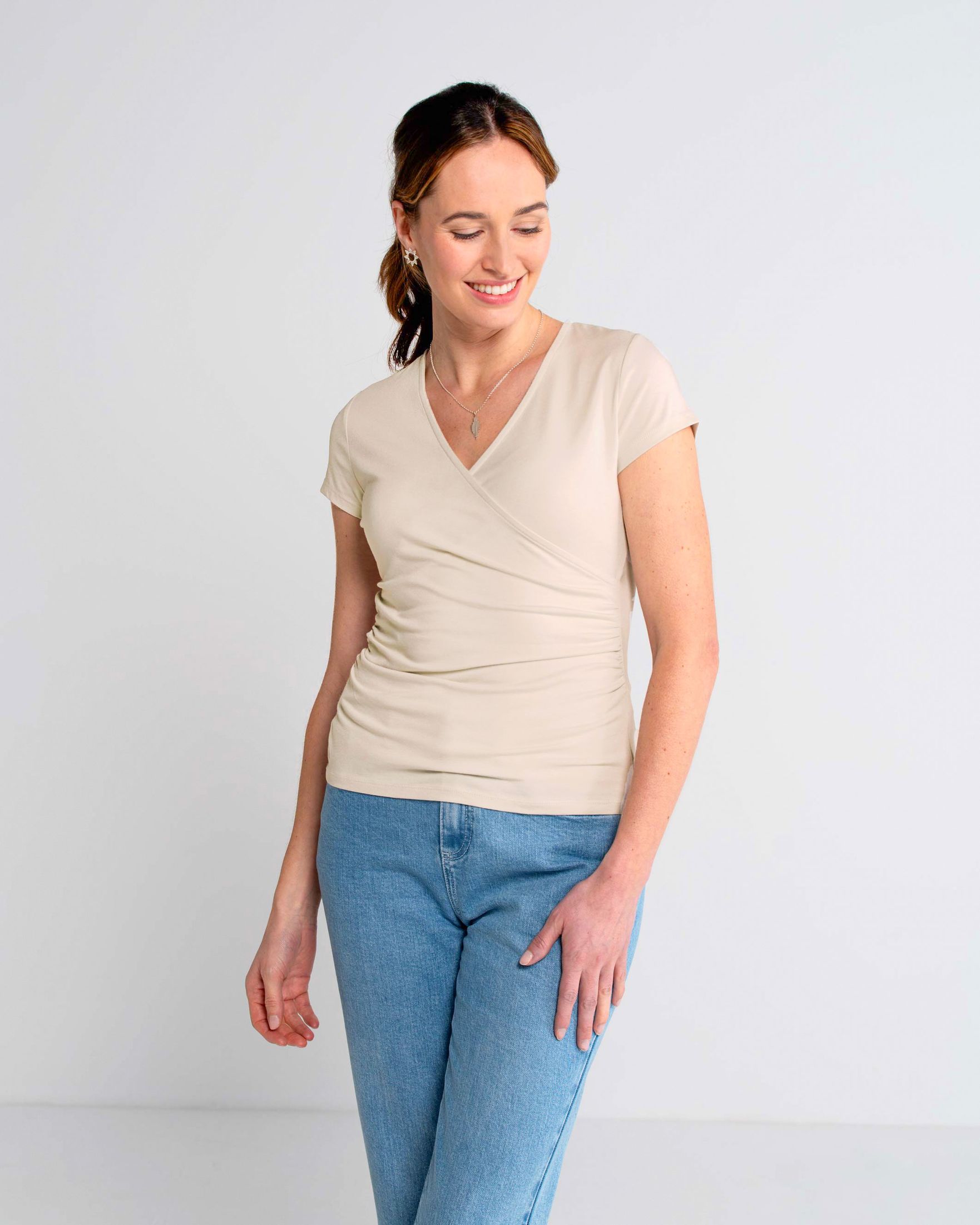 Faux Wrap Cap Sleeve