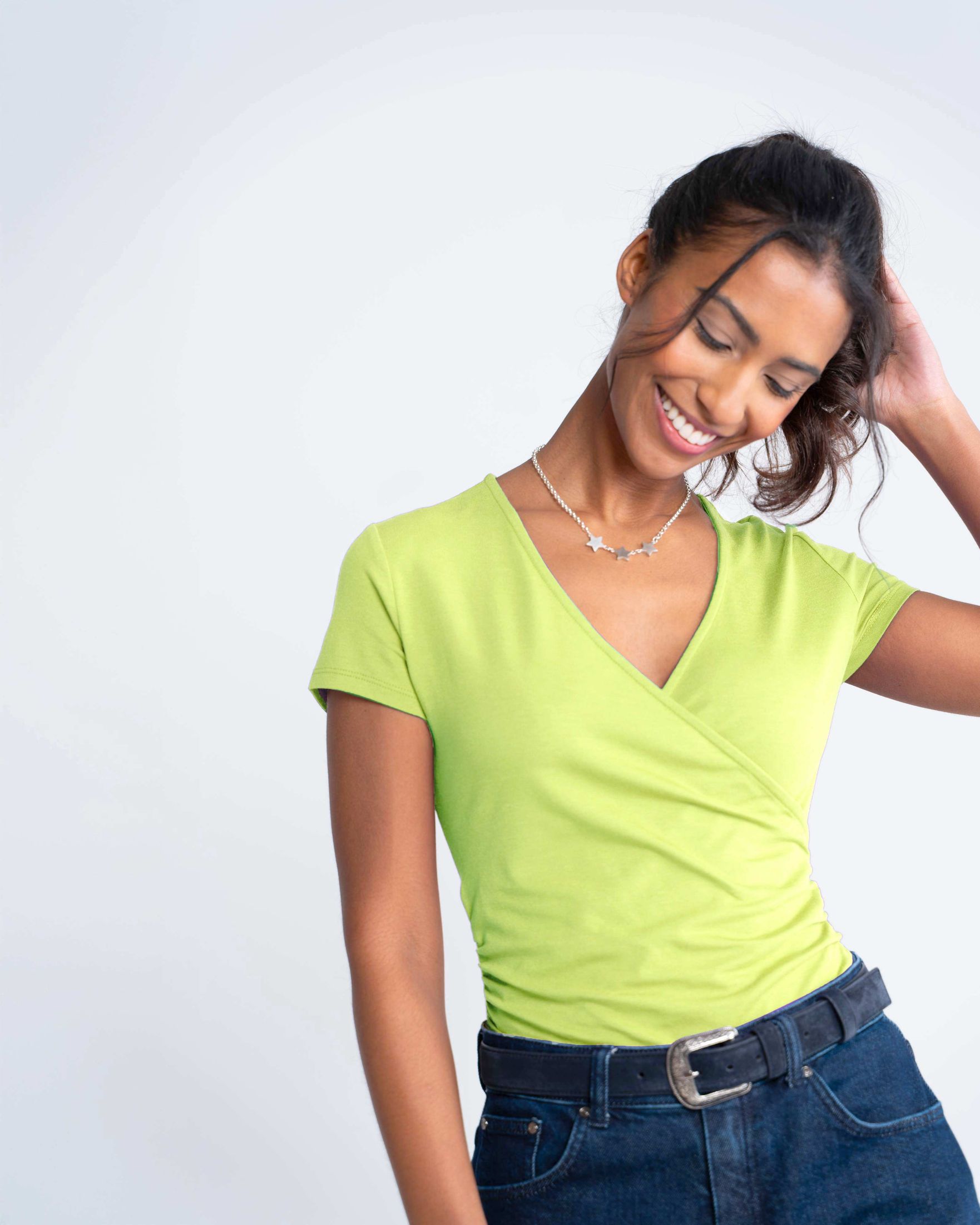 Faux Wrap Cap Sleeve