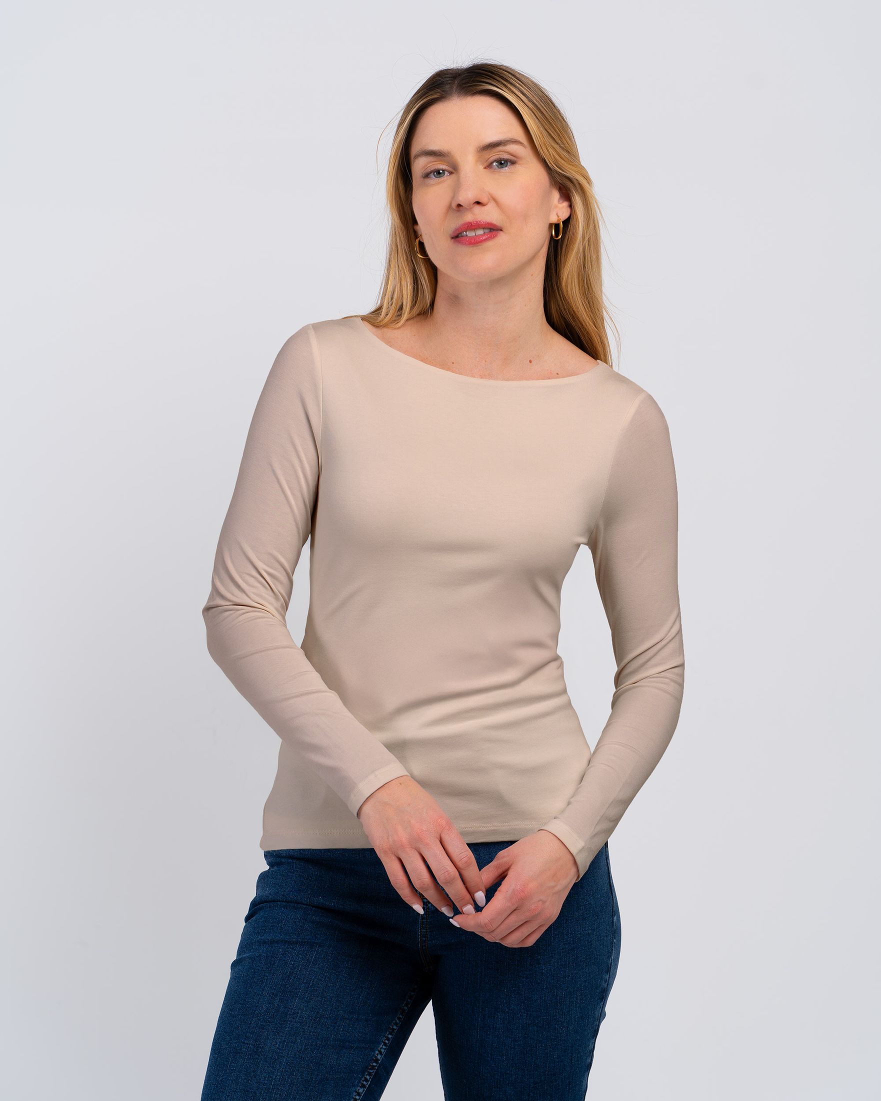 Darcey Slash Neck Long Sleeve