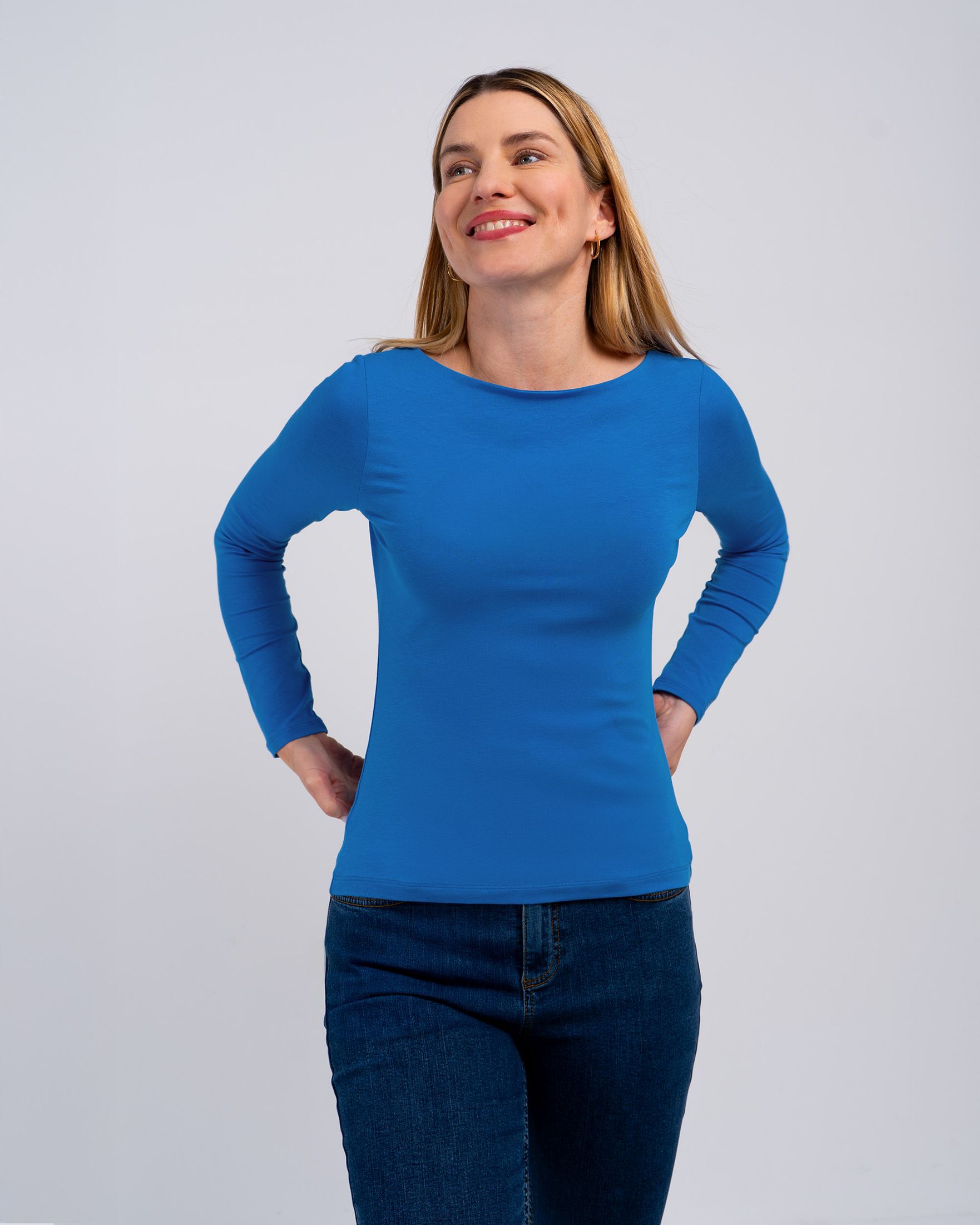 Darcey Slash Neck Long Sleeve